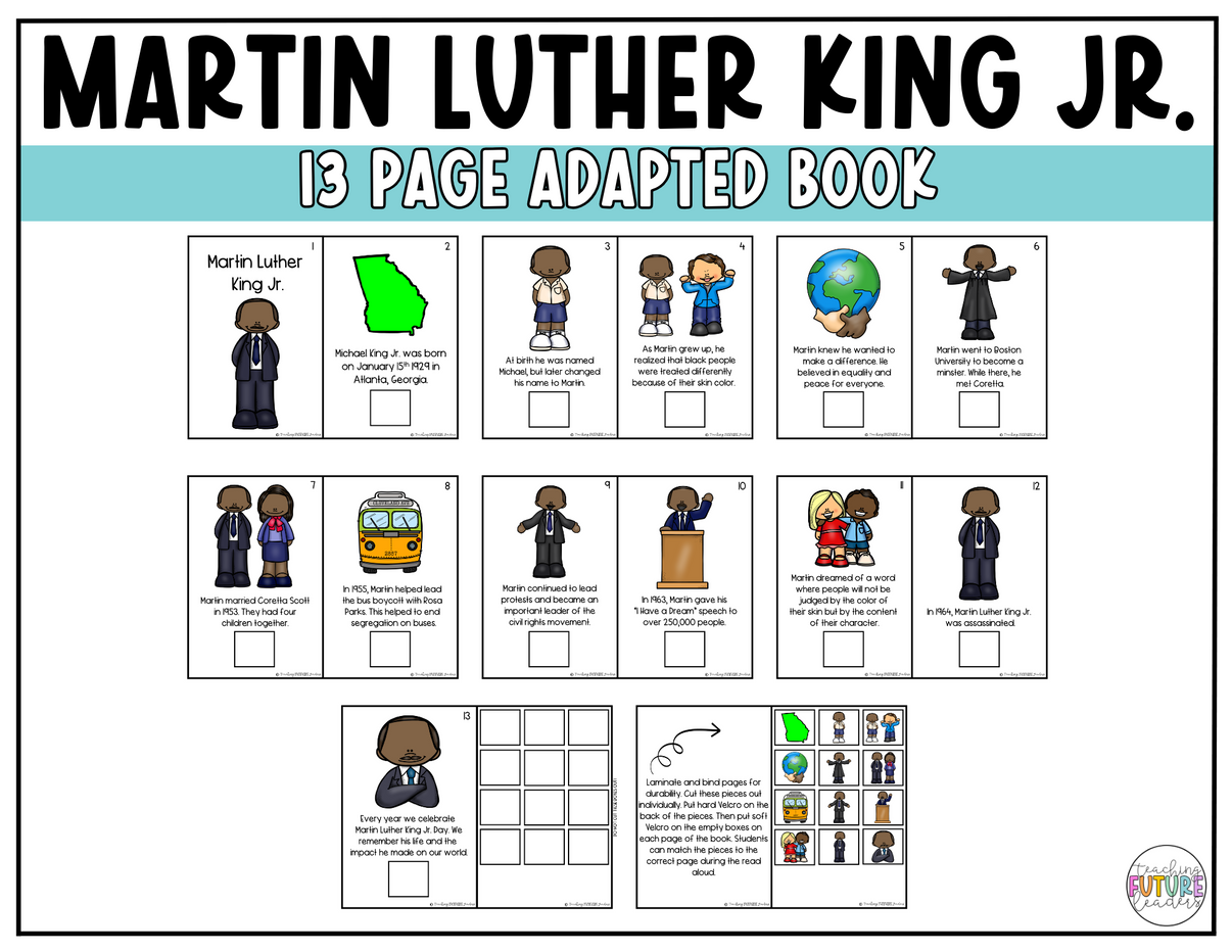 Martin Luther King Jr. Adapted Book – Teaching Future Leaders LLC